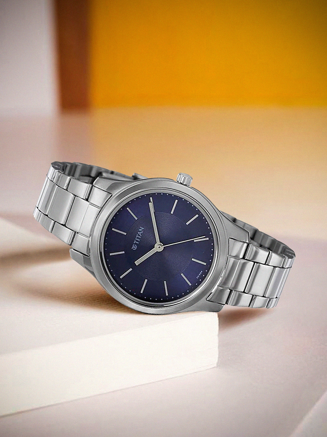 Buy Titan Women Blue Dial & Steel Toned Bracelet Style Analogue Watch ...