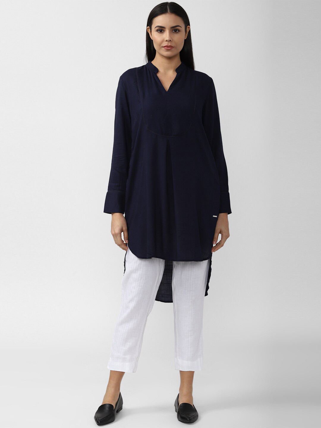 Buy Van Heusen Woman Navy Blue Monochrome Tunic - Tunics for Women ...