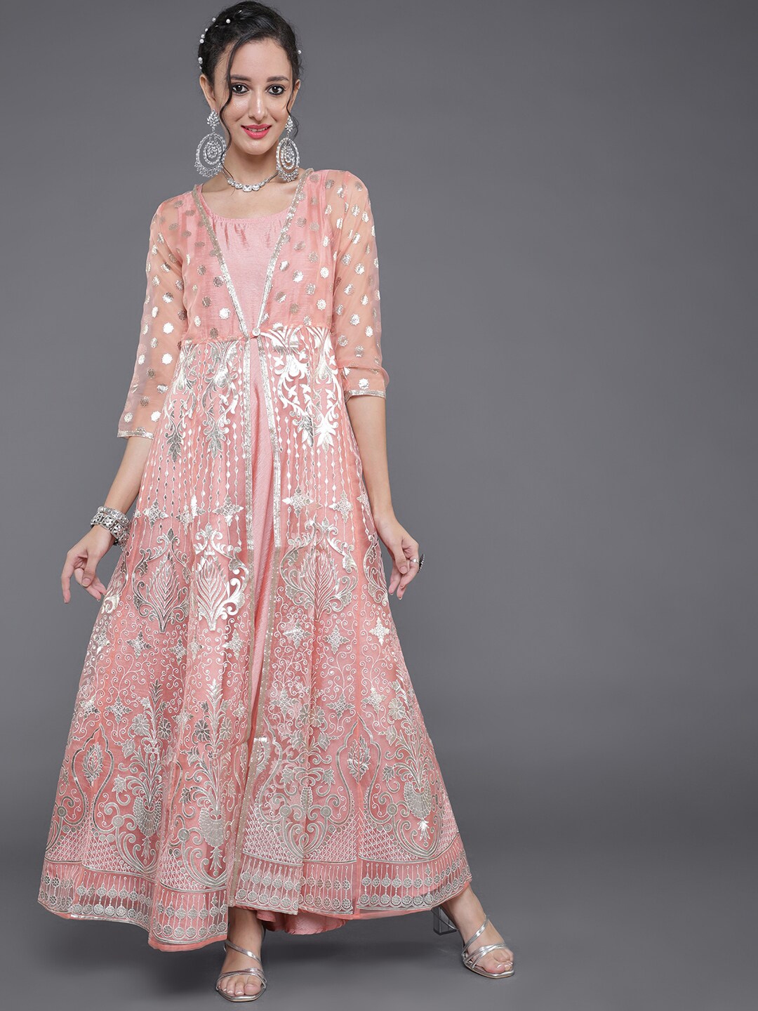 Buy Saubhagya Peach Coloured Floral Ethnic Maxi Dress - Dresses for ... Buy Saubhagya Peach Coloured Floral Ethnic Maxi Dress - Dresses for ...