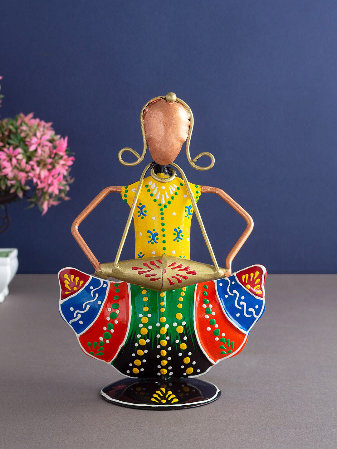 Buy Golden Peacock Yellow & Red Handcrafted Showpieces - Showpieces for ...