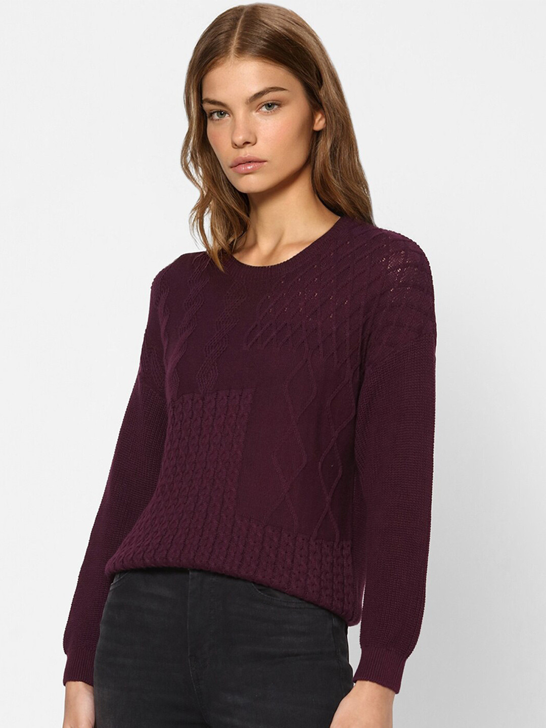 Buy ONLY Women Pink Pullover - Sweaters for Women 18593830 | Myntra