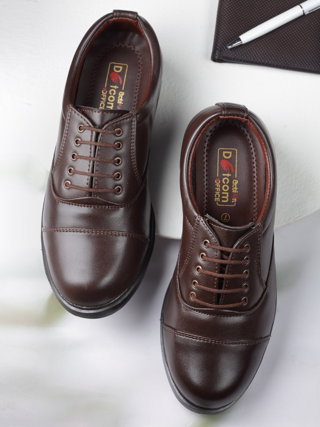 Buy Action Men Brown Solid Leather Formal Oxford - Formal Shoes for Men 18594568 | Myntra