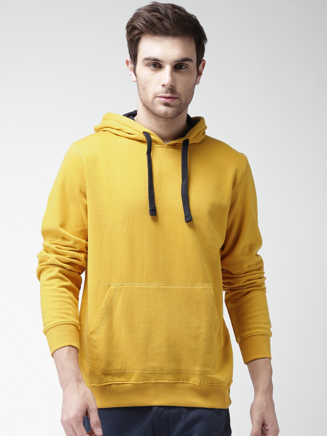 Buy Mast & Harbour Men Mustard Yellow Solid Hooded Sweatshirt ... Buy Mast & Harbour Men Mustard Yellow Solid Hooded Sweatshirt ...