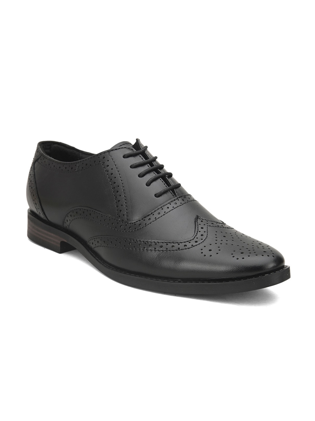 Buy Fashion Victim Men Black Textured Leather Formal Brogues - Formal ...