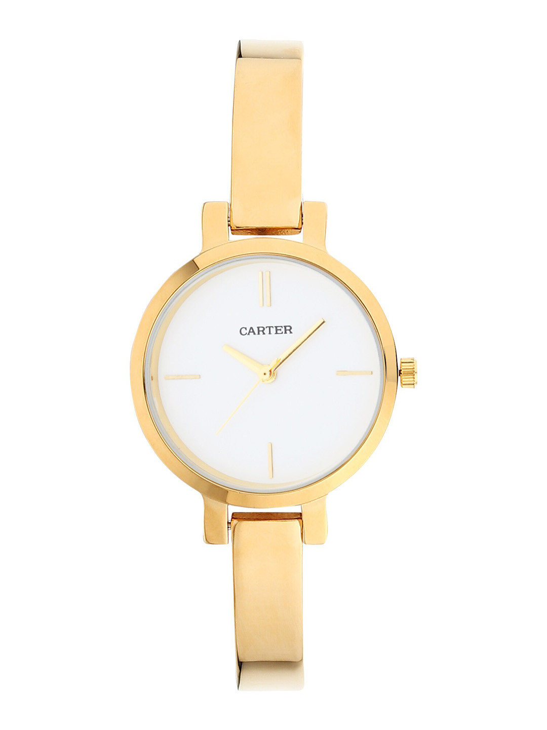 Buy Sandy D Carter Women White Brass Dial & Gold Toned Analogue Watch ...