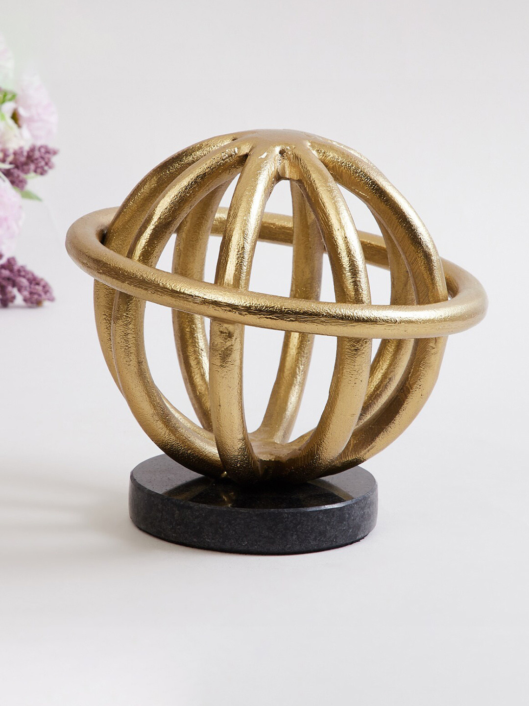 Buy Home Centre Gold Toned Textured Abstract Metal Table Accent ...