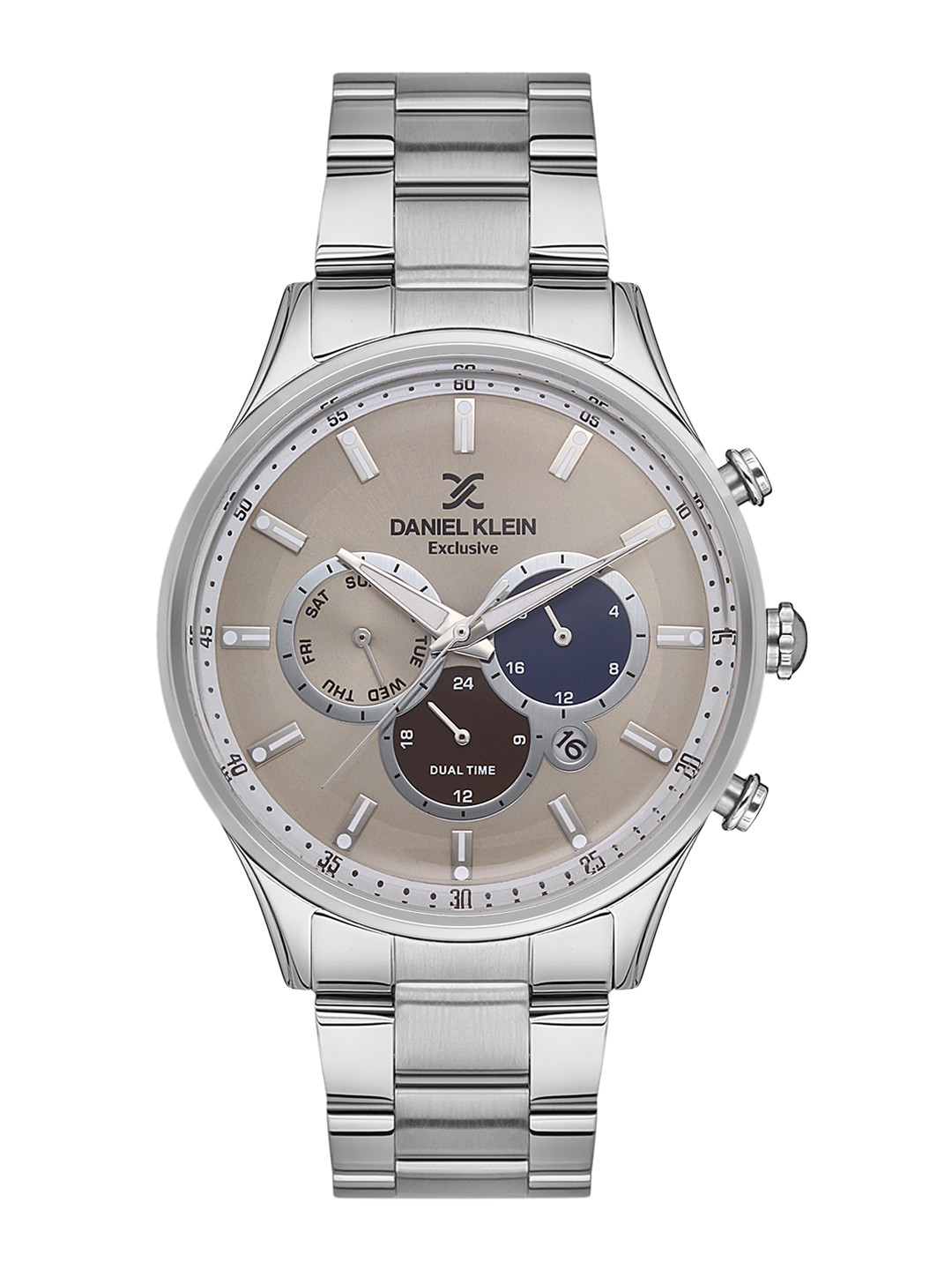 Buy Daniel Klein Men Silver Toned Dial & Stainless Steel Straps ...