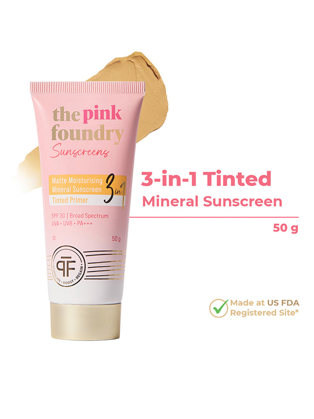 Buy The Pink Foundry Tinted Matte Moisturising Mineral SPF 30 Sunscreen ...