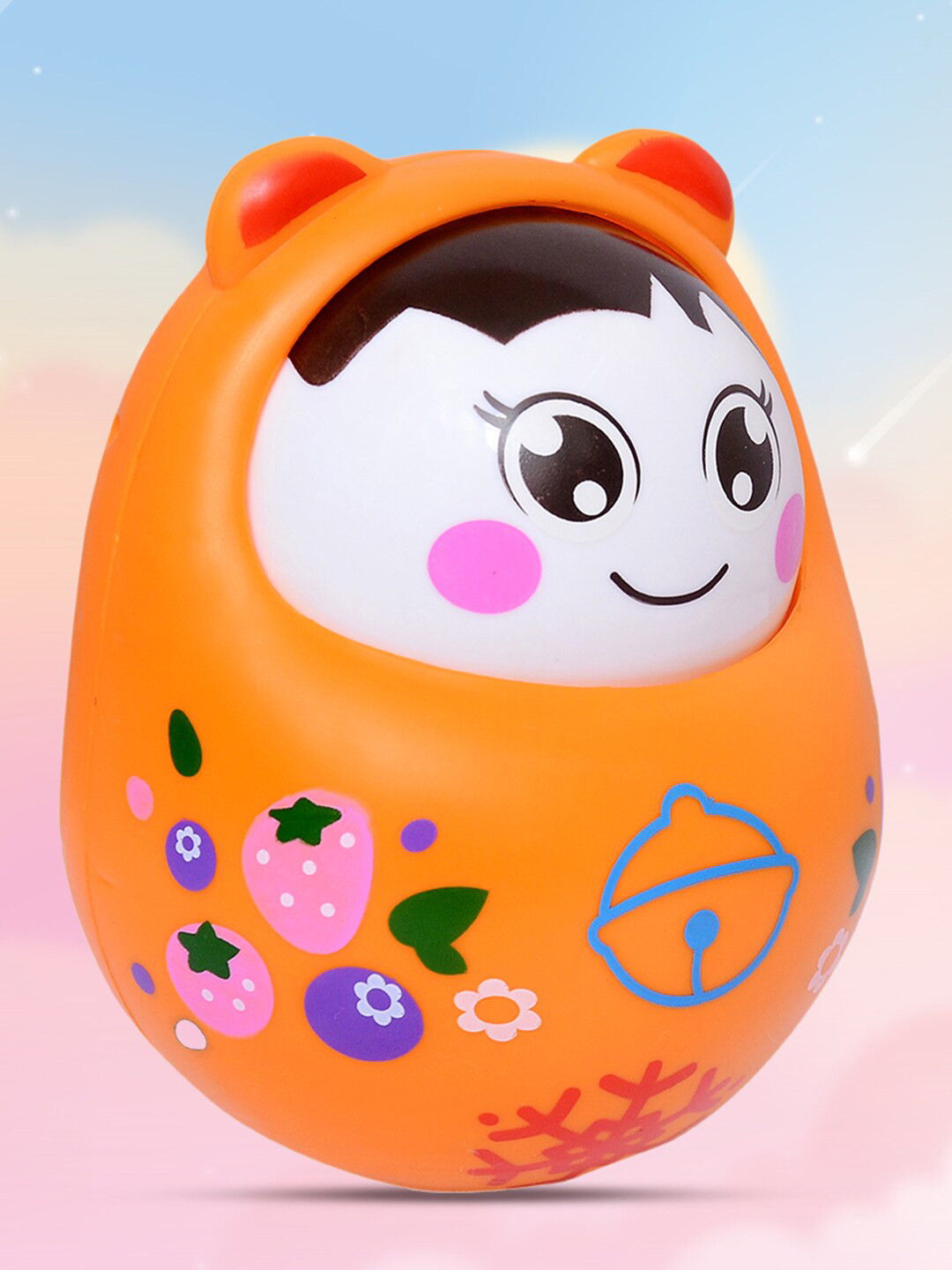 Buy WEMBLEY Kids Orange Roly Poly Push & Shake Wobbling Bell Sounds ...