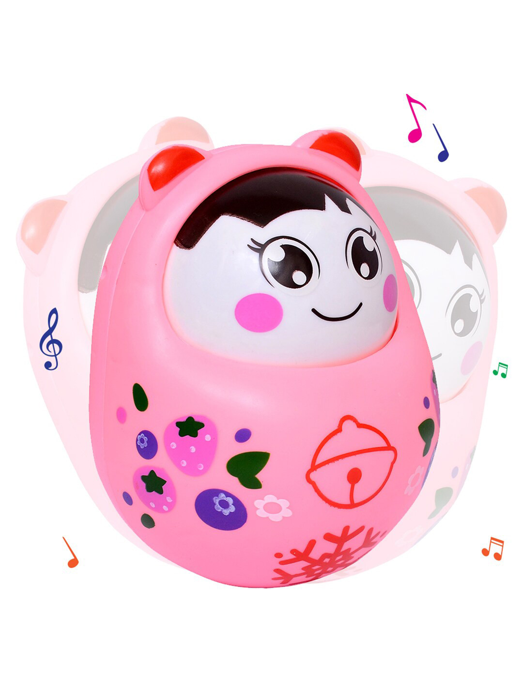 Buy WEMBLEY Kids Pink Roly Poly Push & Shake Wobbling Bell Sounds ...