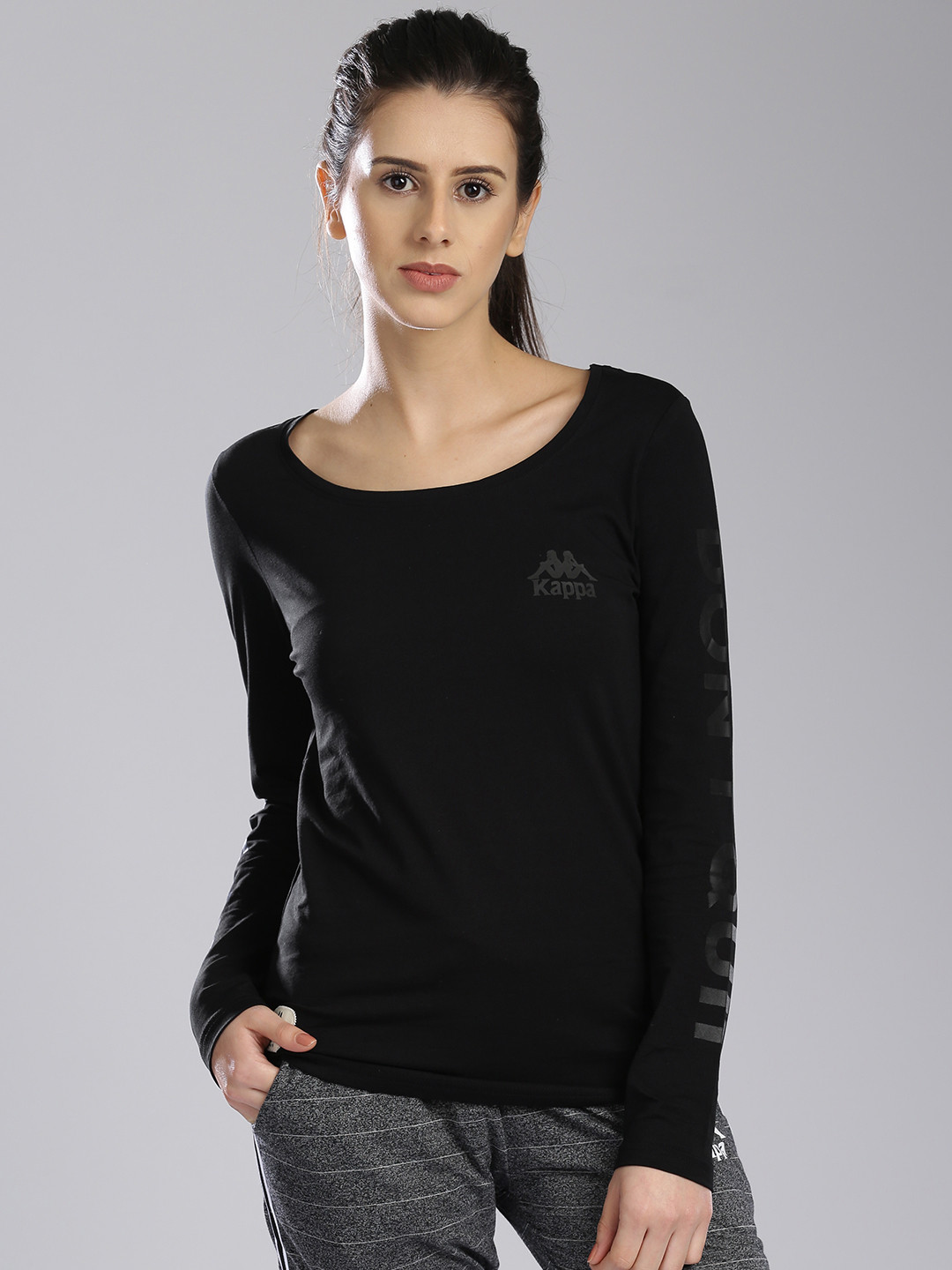 Buy Kappa Women Black Solid Top - Tops for Women 1861933 | Myntra