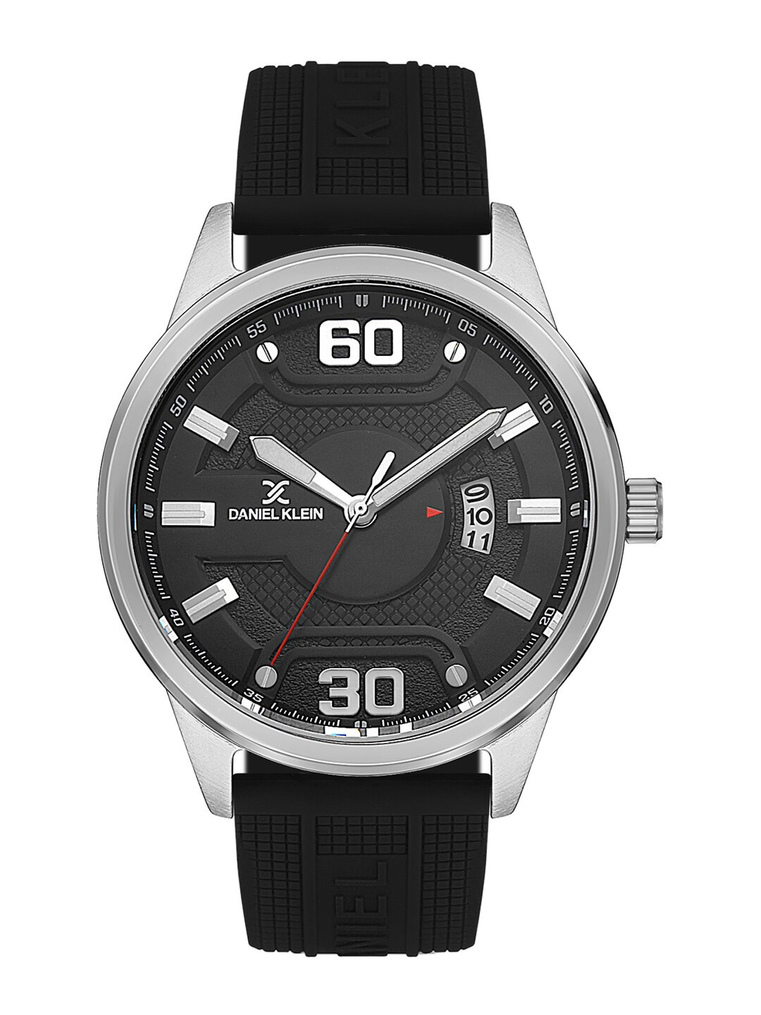 Buy Daniel Klein Men Silver Toned Dial & Black Straps Analogue Watch ...