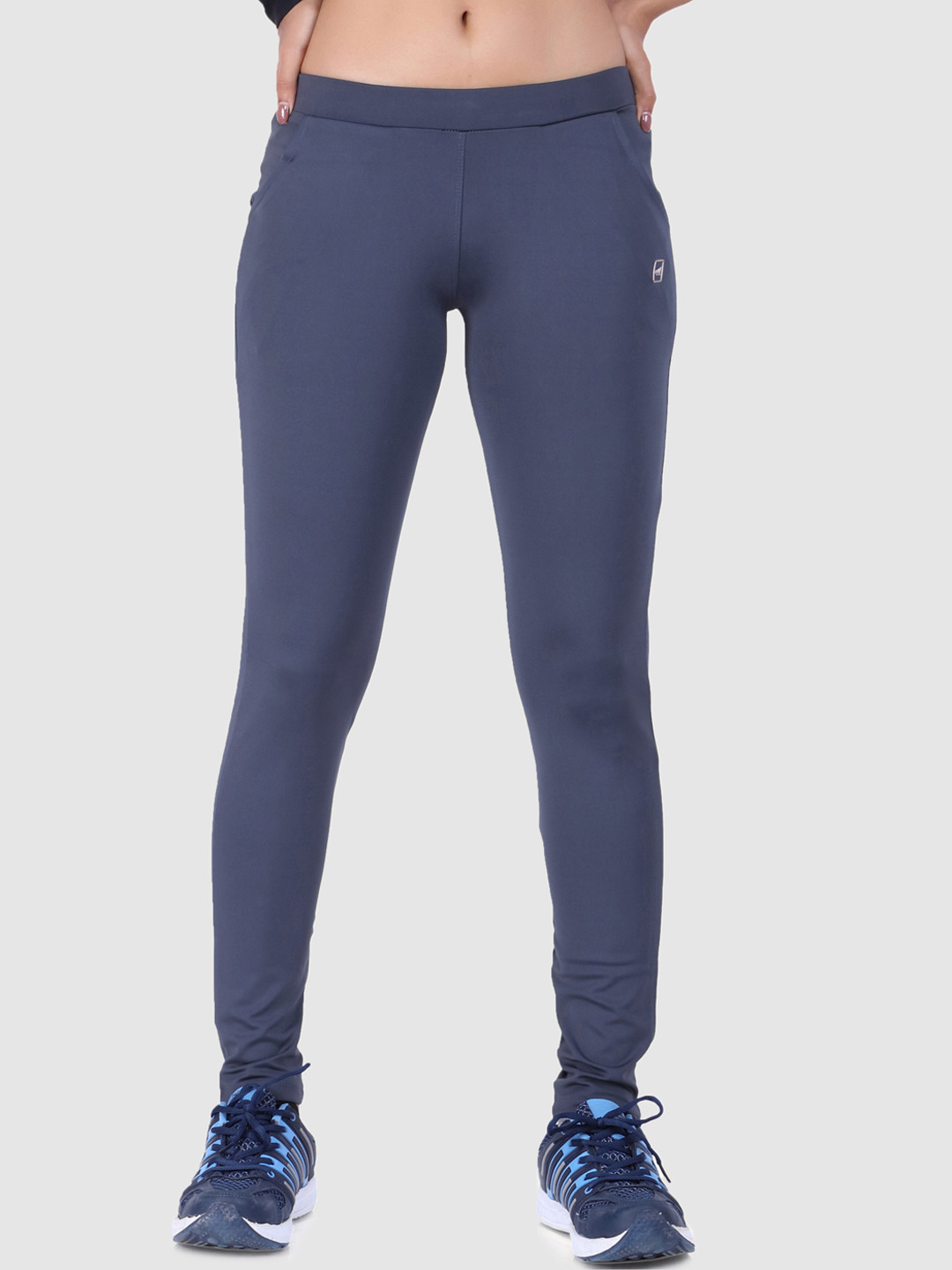 Buy LAASA SPORTS Women Grey Solid Slim Fit Track Pants - Track Pants ...
