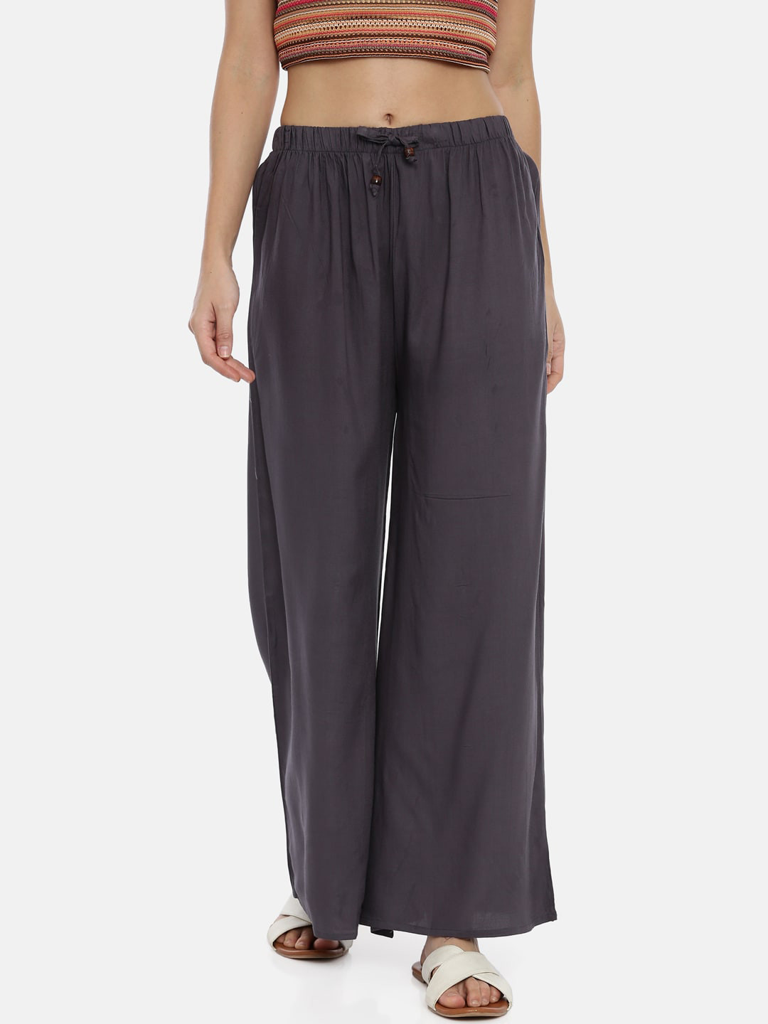 Buy GOLDSTROMS Women Grey Cotton Trousers - Trousers for Women 18627160 ...