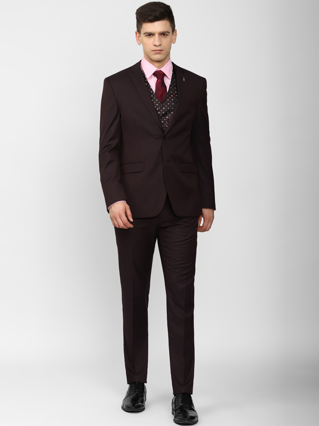 Buy Van Heusen Men Brown Checked Slim Fit 4 Piece Suits - Suits for Men 18627388 | Myntra