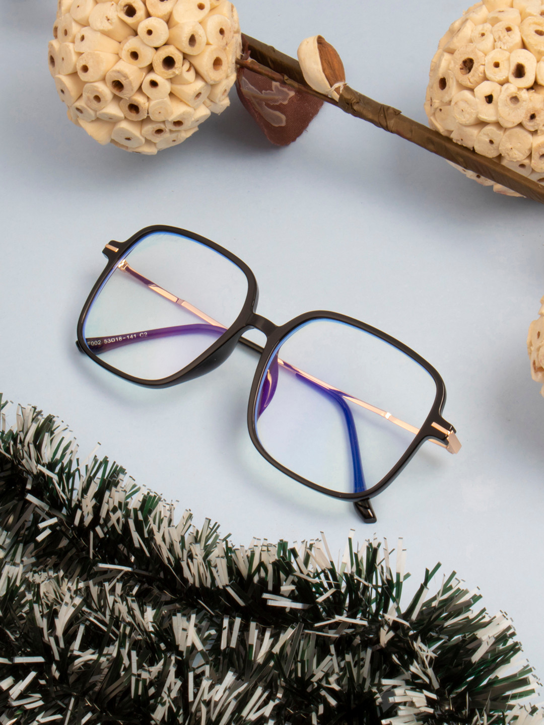 Buy Ted Smith Unisex Black & Gold Toned Full Rim Wayfarer Frames ...