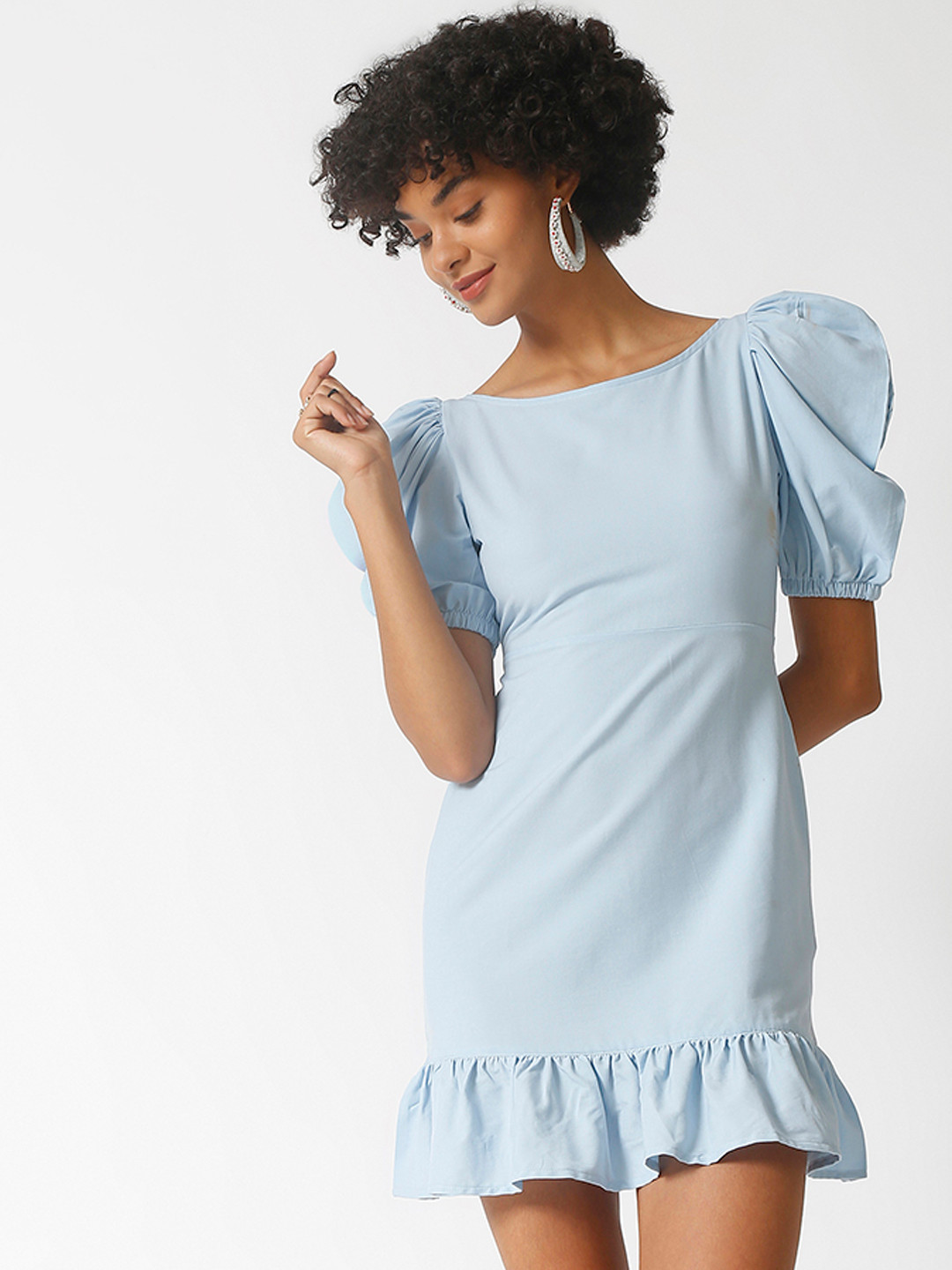 Buy Campus Sutra Blue Solid Sheath Mini Dress - Dresses for Women 18630918 | Myntra