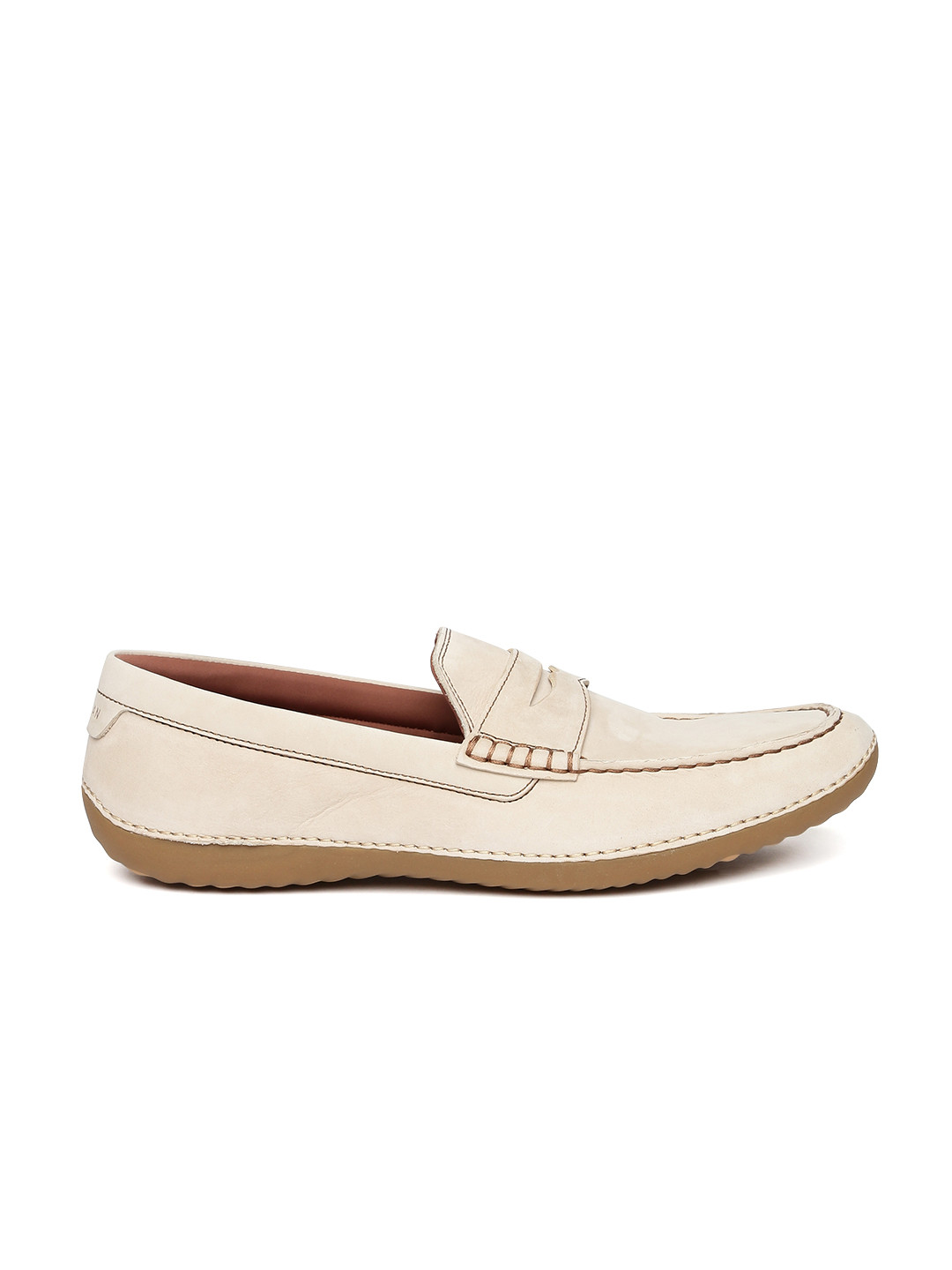 Buy Cole Haan Men Beige Motogrand Roadtrip Penny Driving Shoes - Casual ...