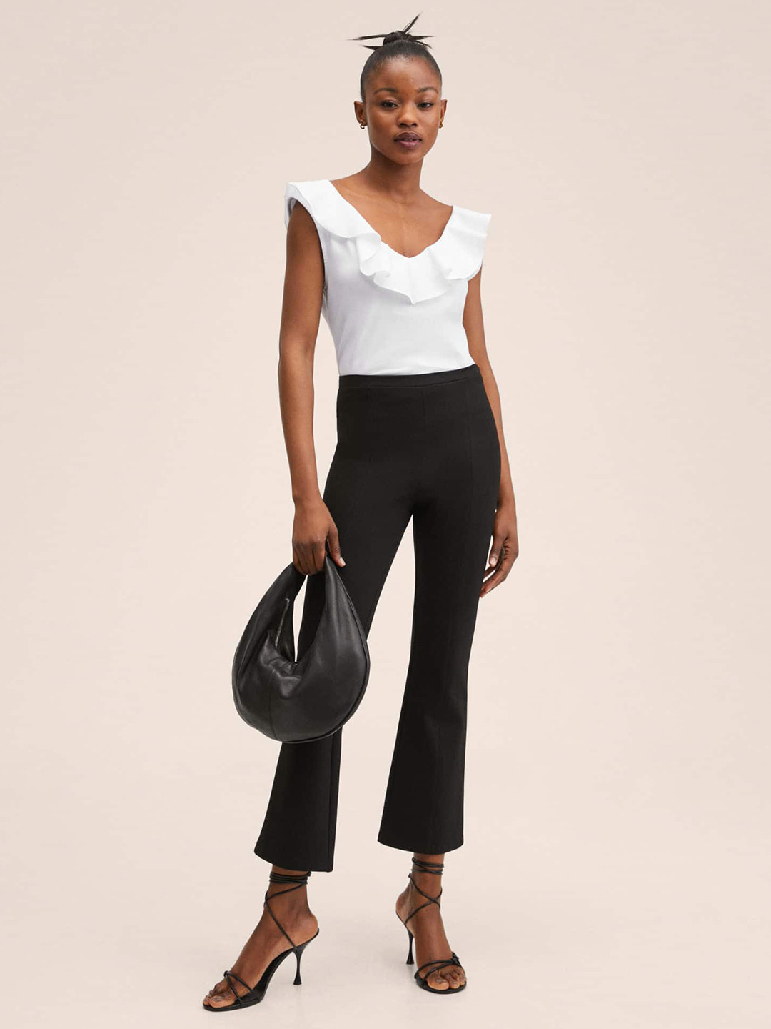 Buy MANGO White Solid Ruffles Top - Tops for Women 18636130 | Myntra