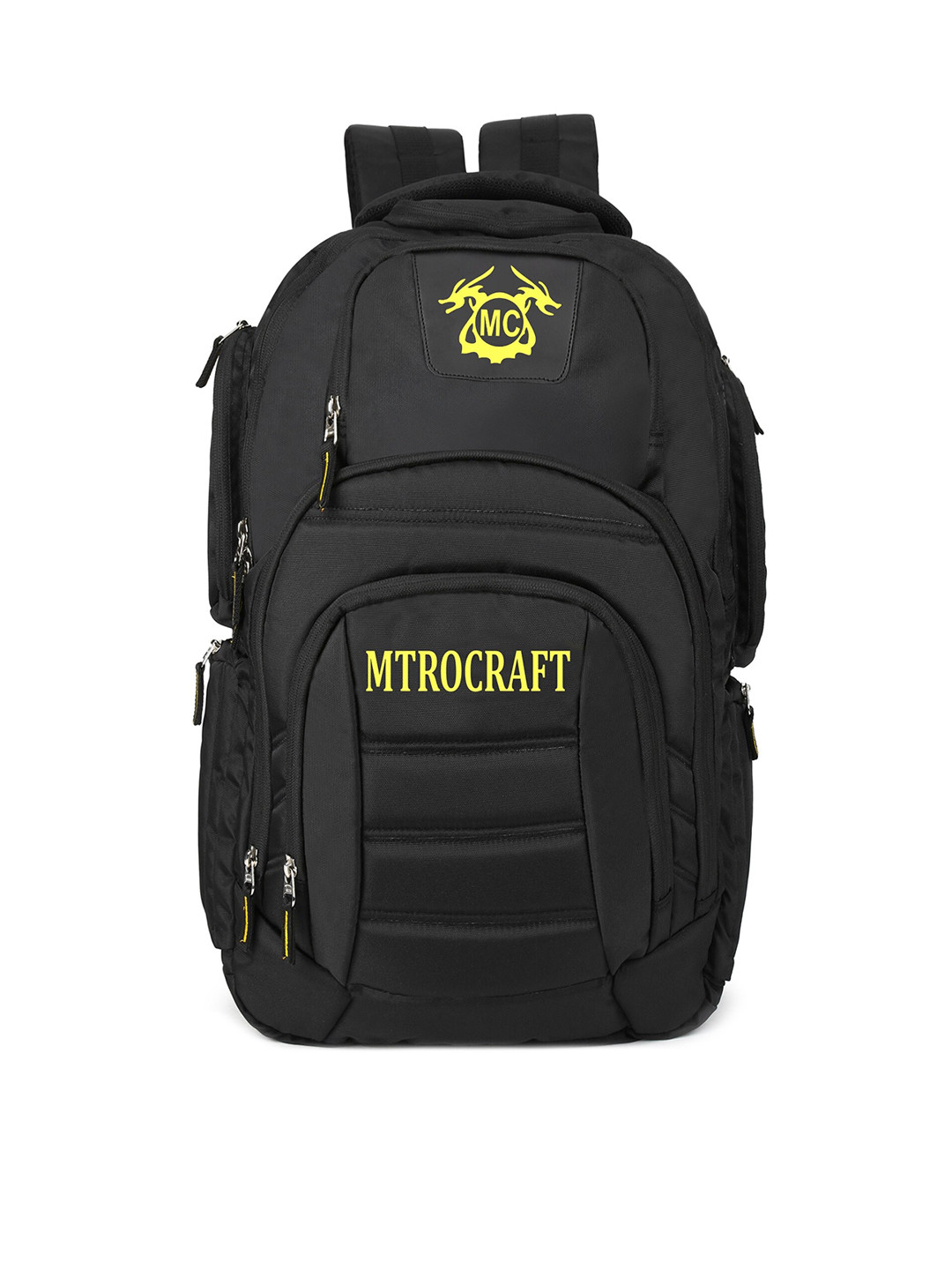 Buy MTROCRAFT Unisex Black & Yellow Colourblocked Backpack With ...