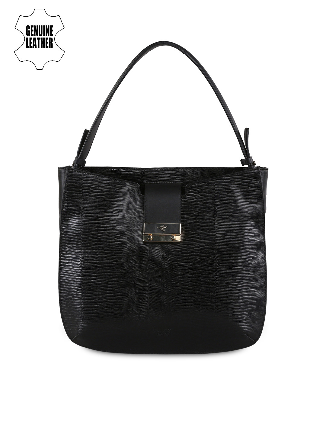 Buy ILEX Black Leather Shoulder Bag - Handbags for Women 1865283 | Myntra