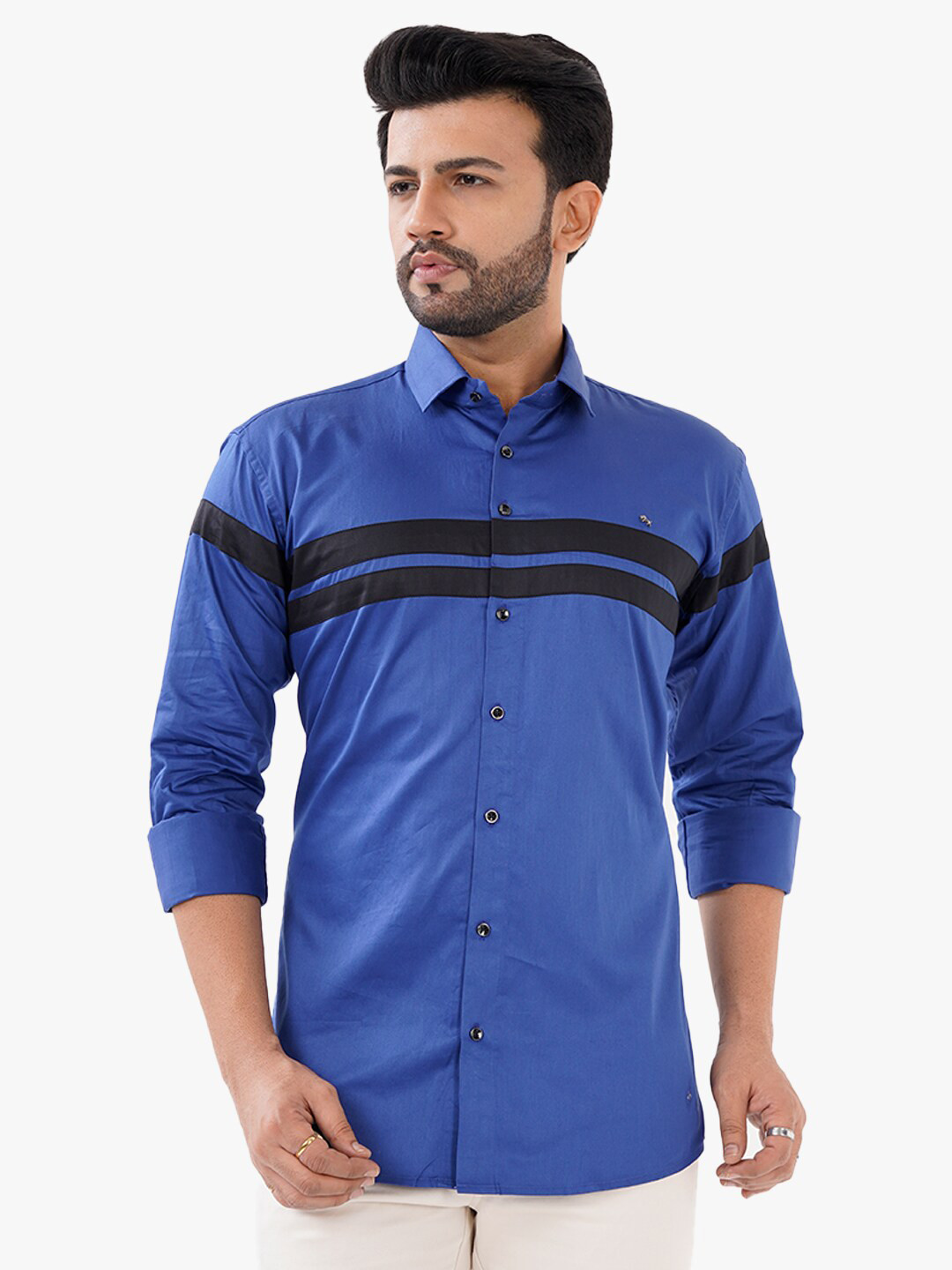 Buy DCot By Donear Men Blue Comfort Casual Shirt - Shirts for Men ...