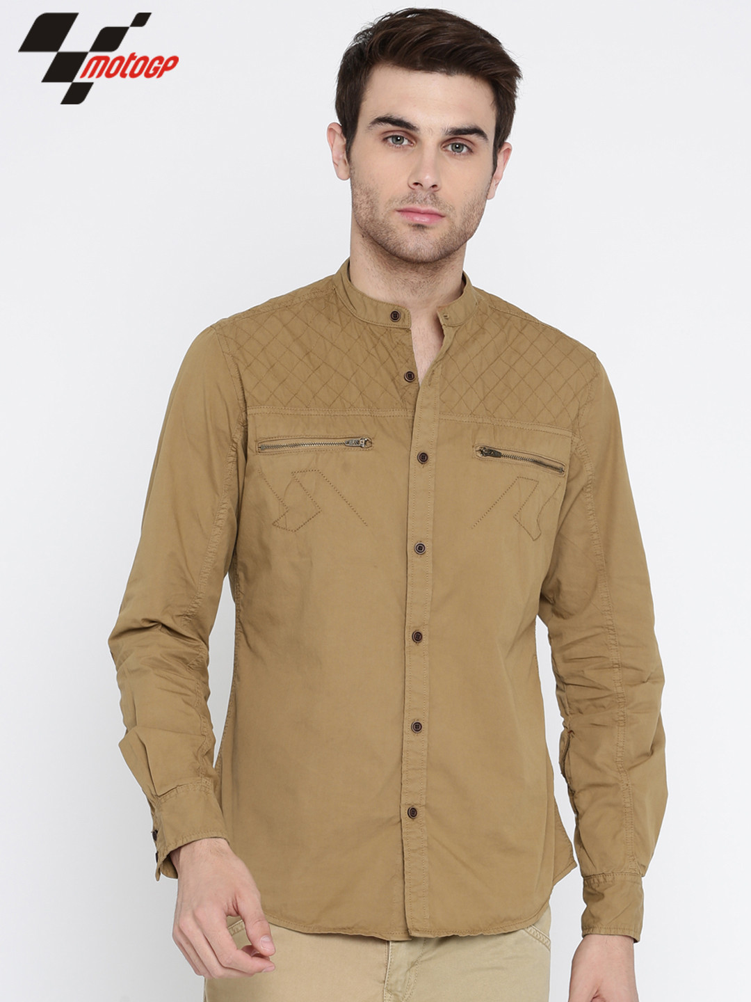 Buy RDSTR Men Khaki MotoGP Slim Fit Casual Shirt - Shirts for Men ...