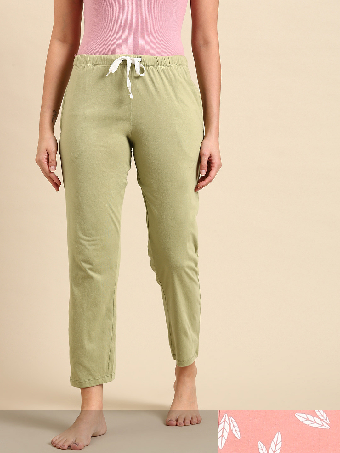 Buy Dreamz By Pantaloons Women Set Of 2 Peach Coloured & Olive Green ...