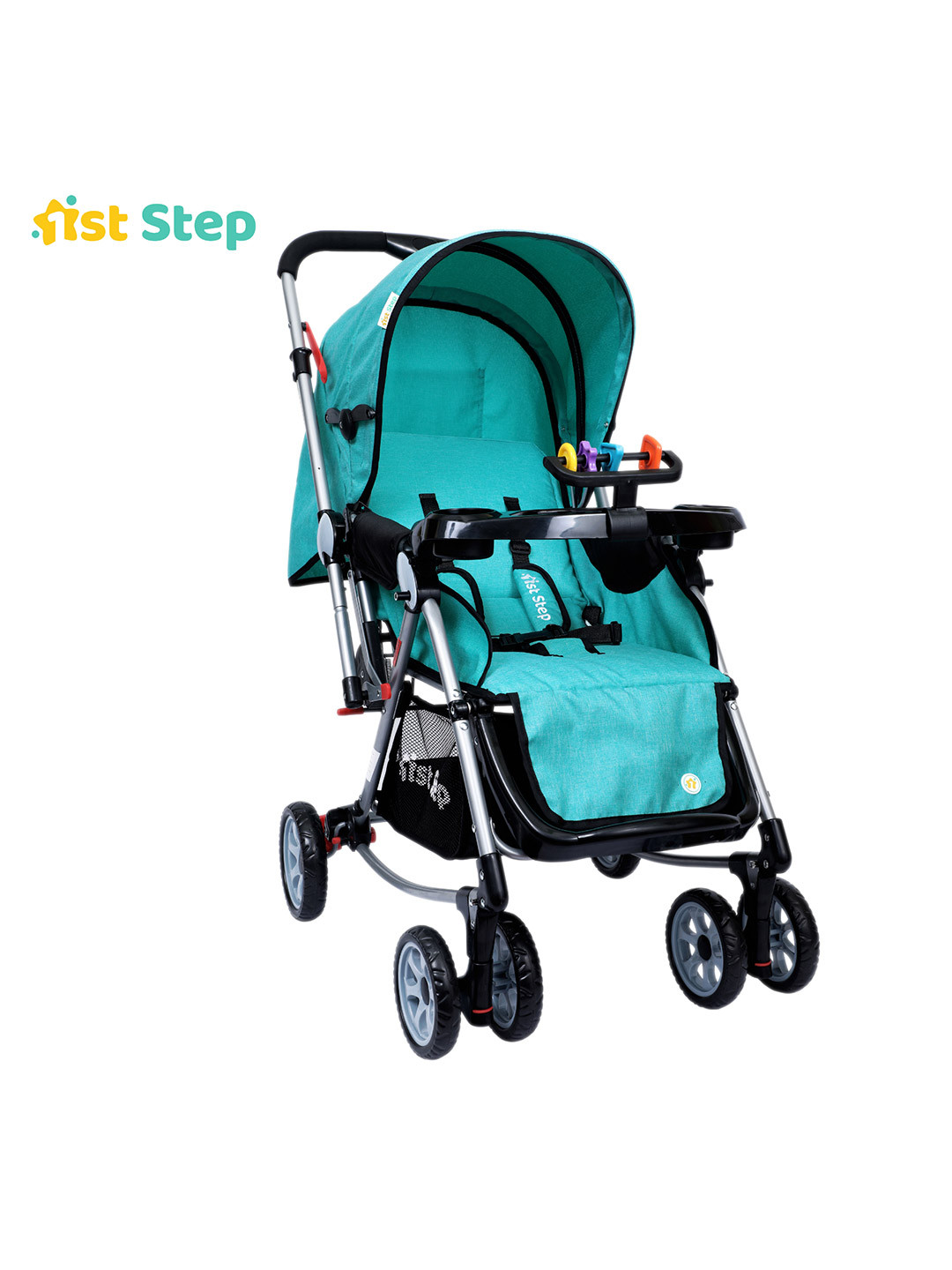Buy 1st Step Infants Green Solid Reversible Baby Stroller With 5 Point ...