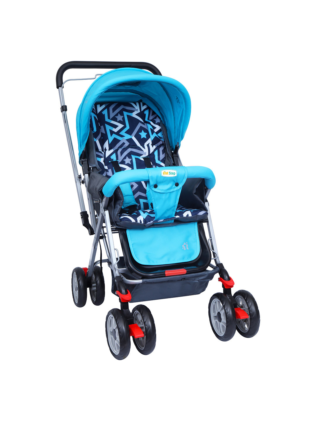 Buy 1st Step Kids Blue & Black Baby Stroller With 5 Point Safety ...
