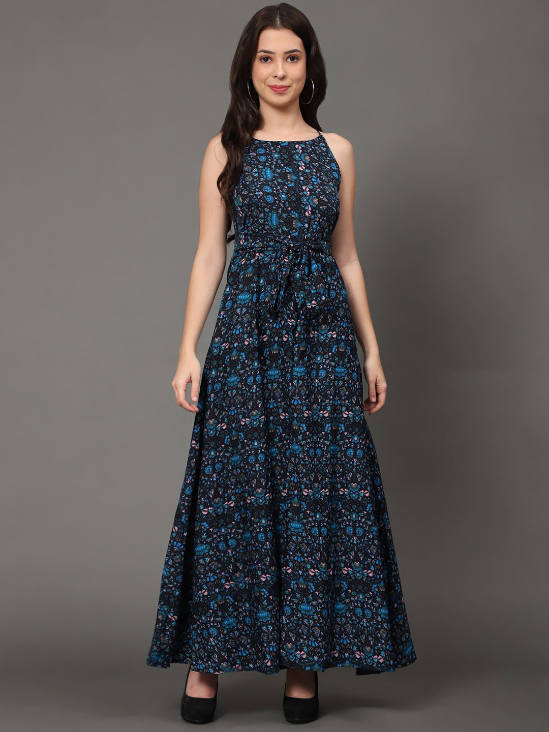 Buy VAANI CREATION Blue Ethnic Motifs Maxi Dress - Dresses for Women ...
