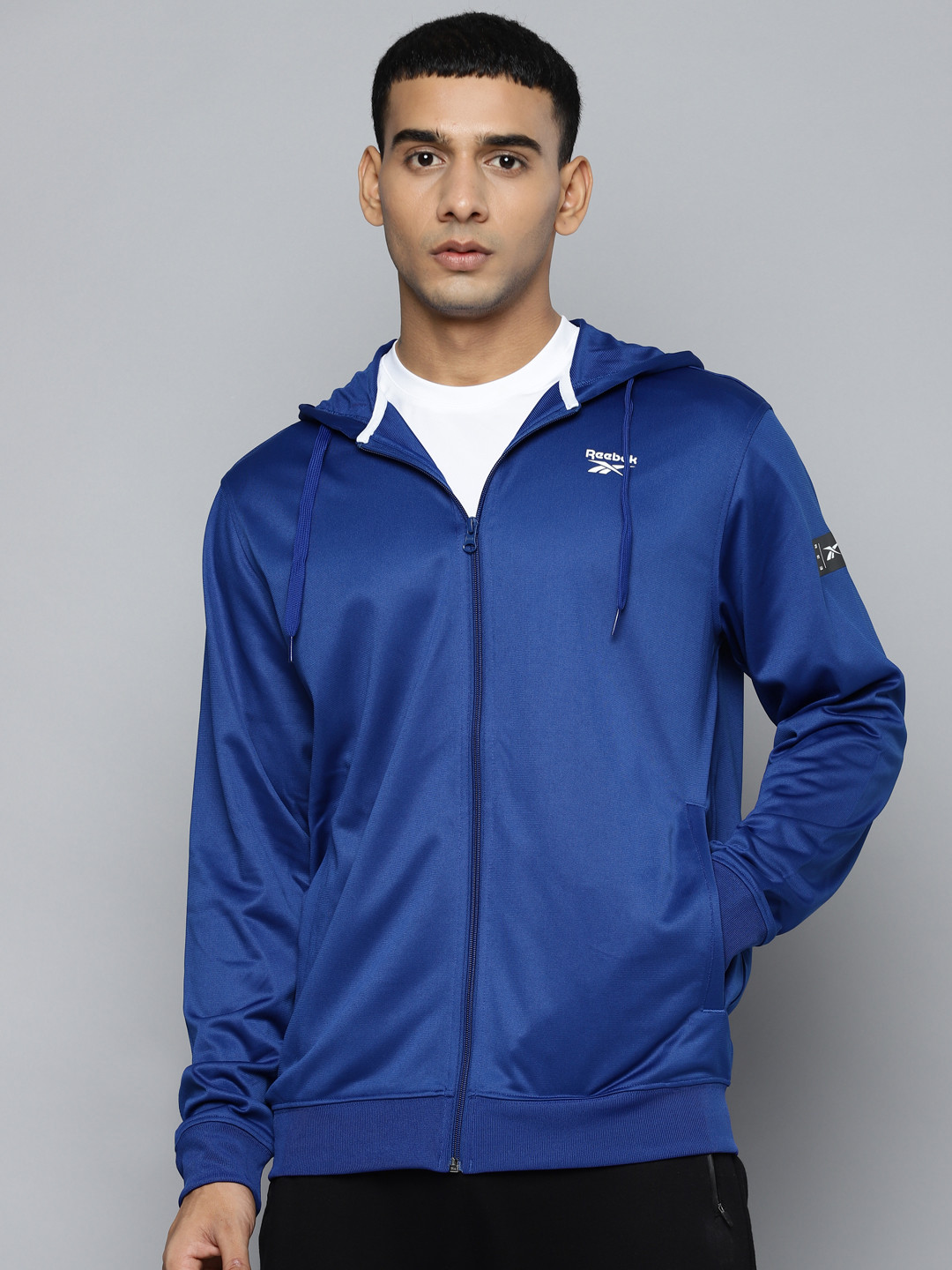 Buy Reebok Men Blue Tag Tracktop Training Sporty Jacket - Jackets for ...