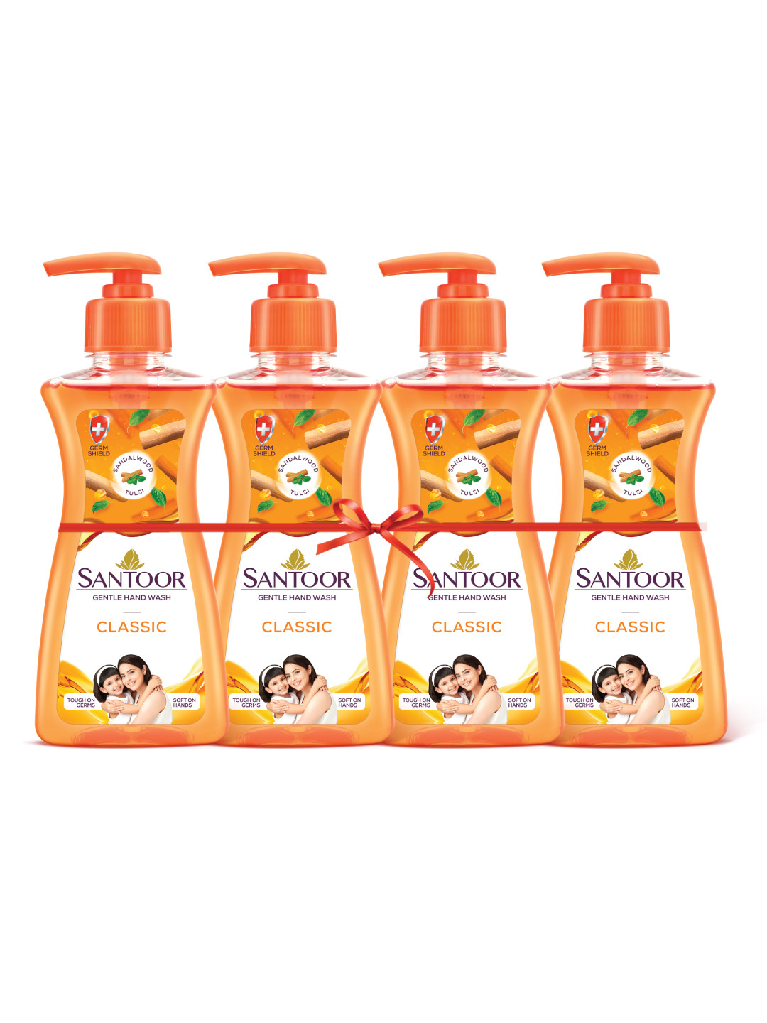 Buy Santoor Set Of 4 Classic Gentle Hand Wash With Sandalwood & Tulsi ...