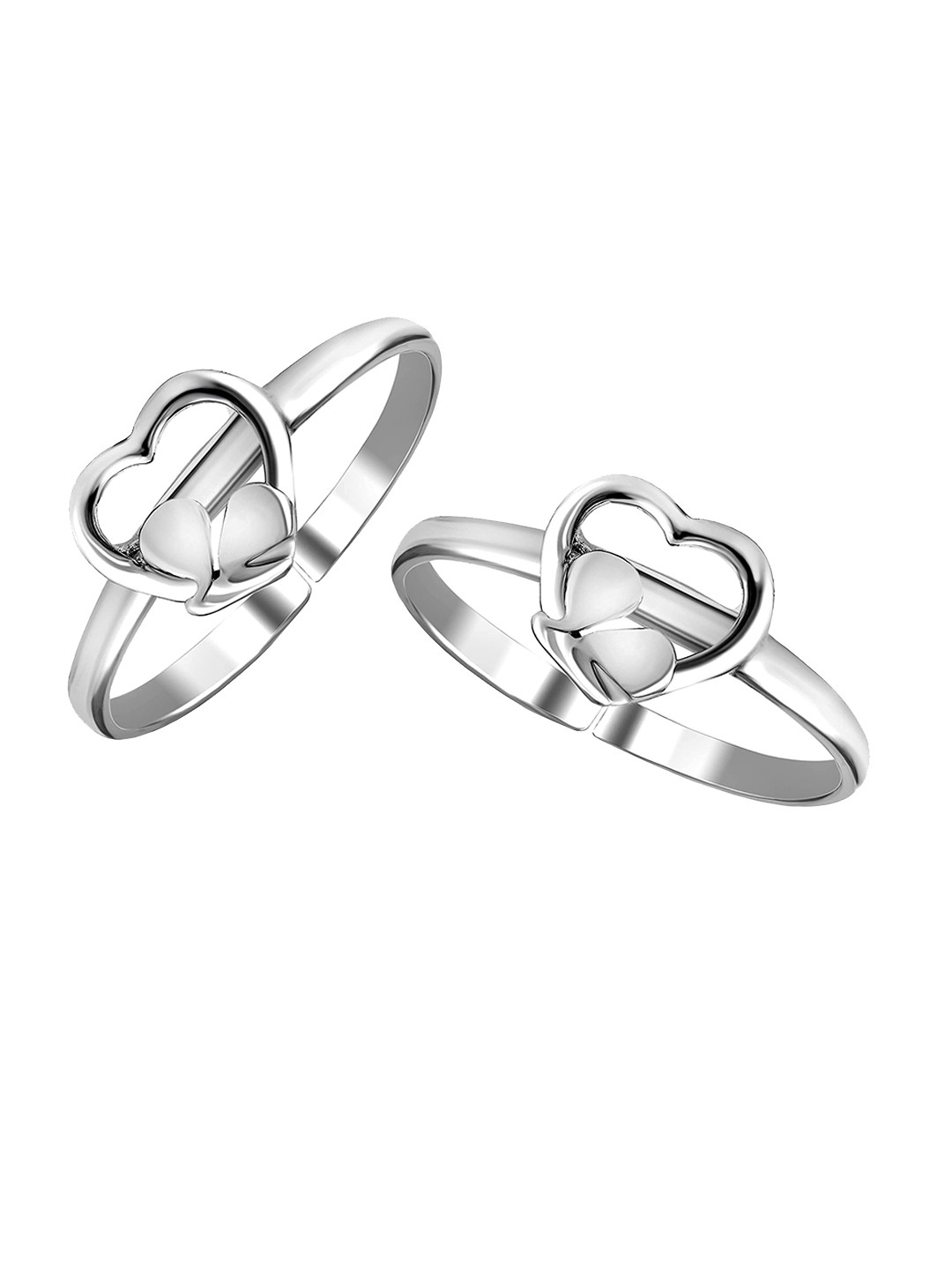 Buy LeCalla 925 Sterling Silver Multi Heart Shape Toe Rings - Toe Rings ...