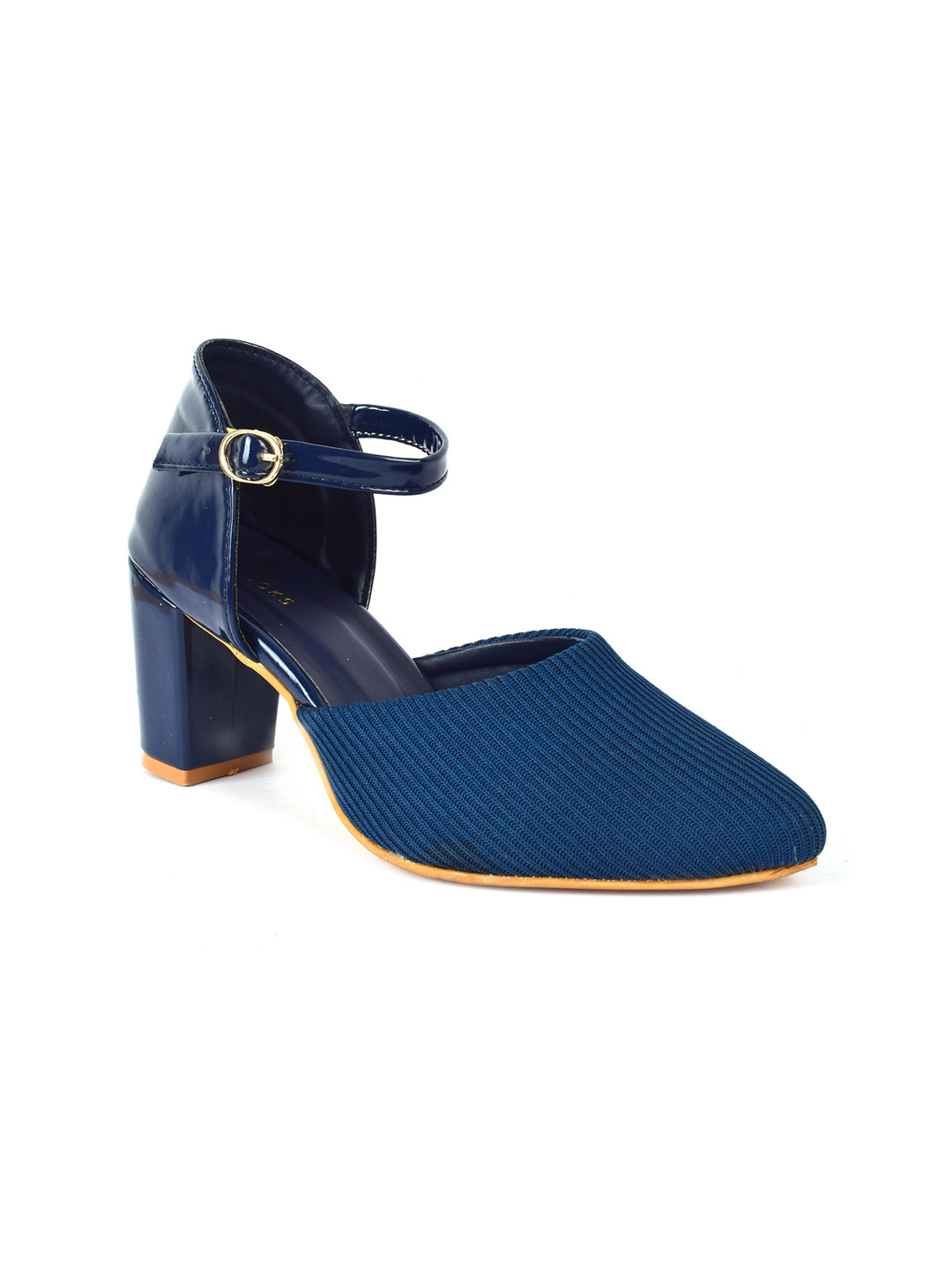 Buy XE Looks WOMEN Navy Blue Block Pumps With Bows - Heels for Women ...