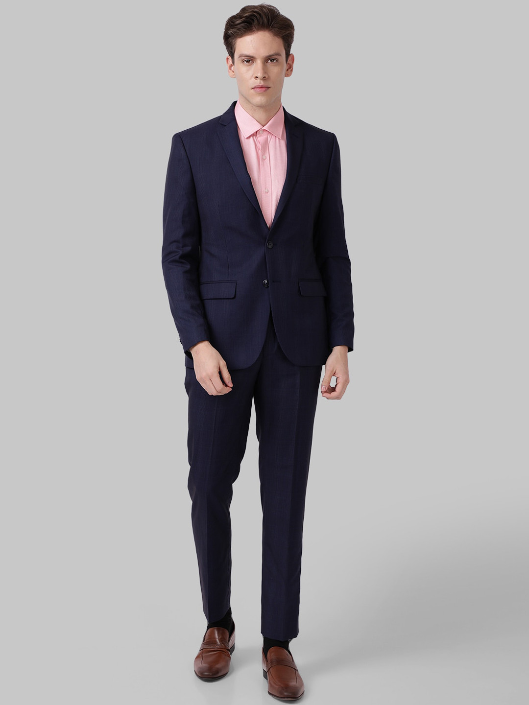 Buy Park Avenue Men Blue Checked Suits - Suits for Men 18674276 | Myntra