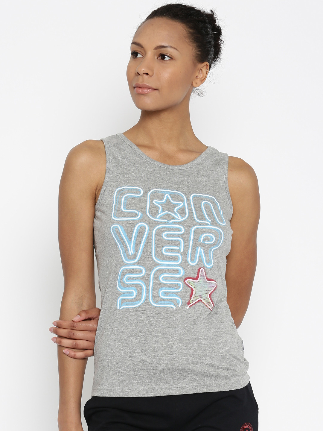 Buy Converse Grey Melange Printed Tank Top - Tops for Women 1868014 ...