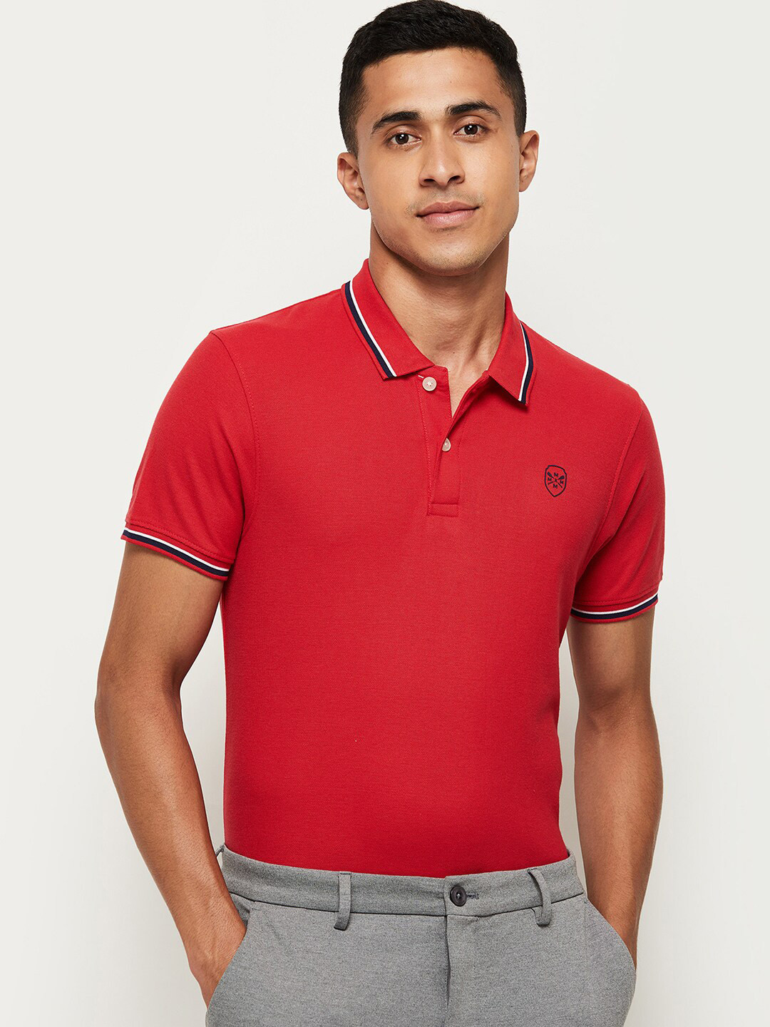 Buy Max Men Red Polo Collar T Shirt - Tshirts for Men 18681328 | Myntra