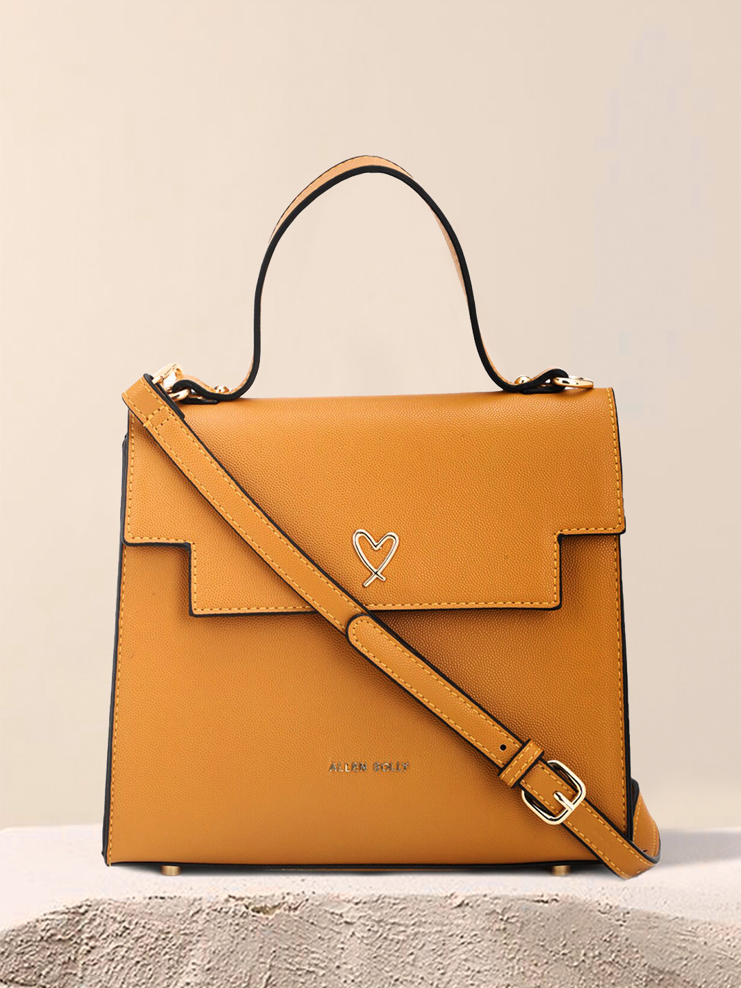 Buy Allen Solly Brown PU Structured Satchel - Handbags for Women ...