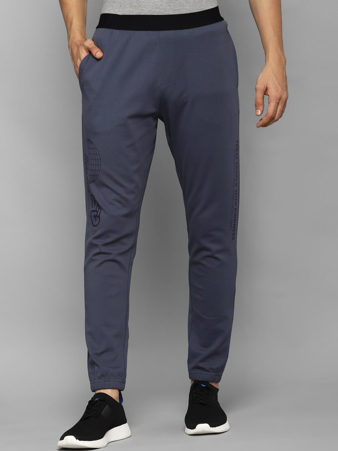 Buy Allen Solly Tribe Men Navy Blue Printed Jogger Track Pant - Track ...