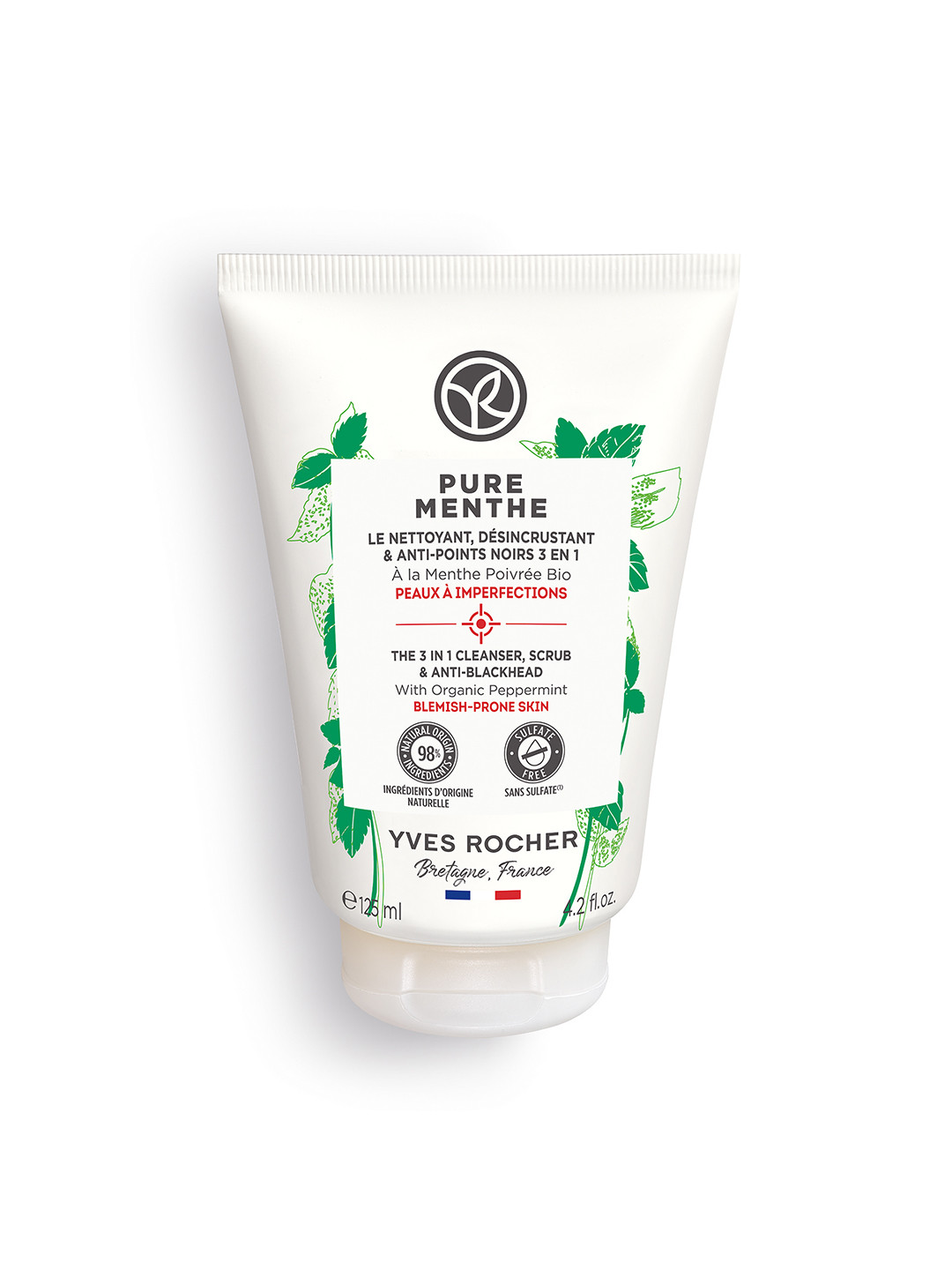 Buy YVES ROCHER Pure Menthe 3 In 1 Cleanser, Scrub & Anti Blackhead ...