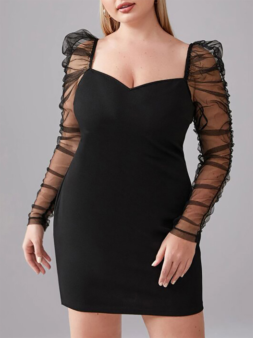 Buy URBANIC Plus Size Women Black Bodycon Mini Dress - Dresses for ...