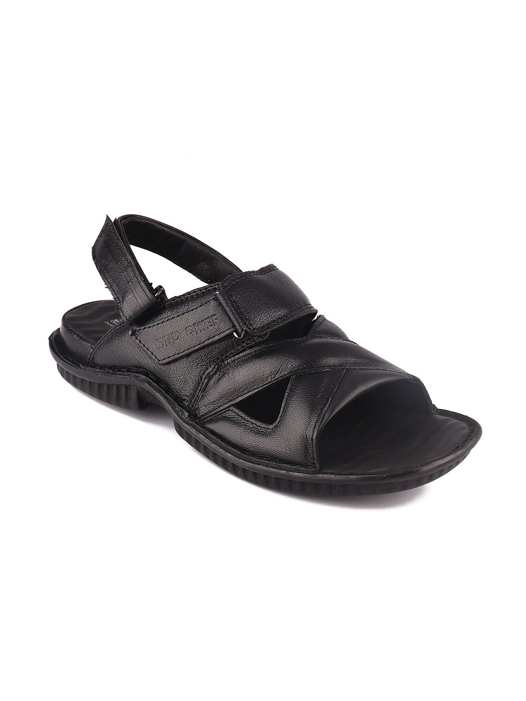 Buy Red Chief Men Black Leather Comfort Sandal - Sandals for Men ...