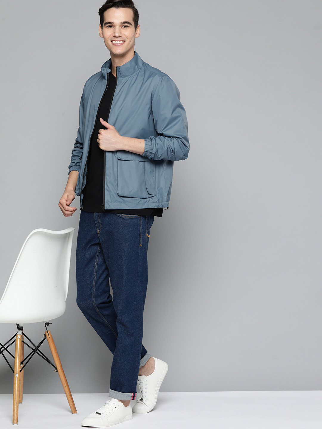 Buy Mast & Harbour Men Navy Blue Tailored Jacket - Jackets for Men ...