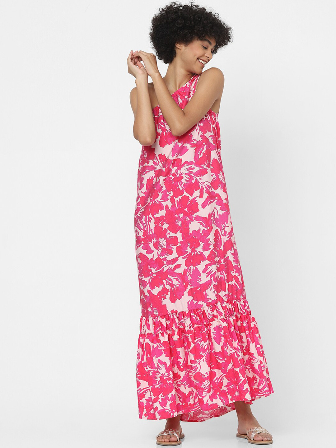Buy ONLY Pink Floral Maxi Dress - Dresses for Women 18714284 | Myntra