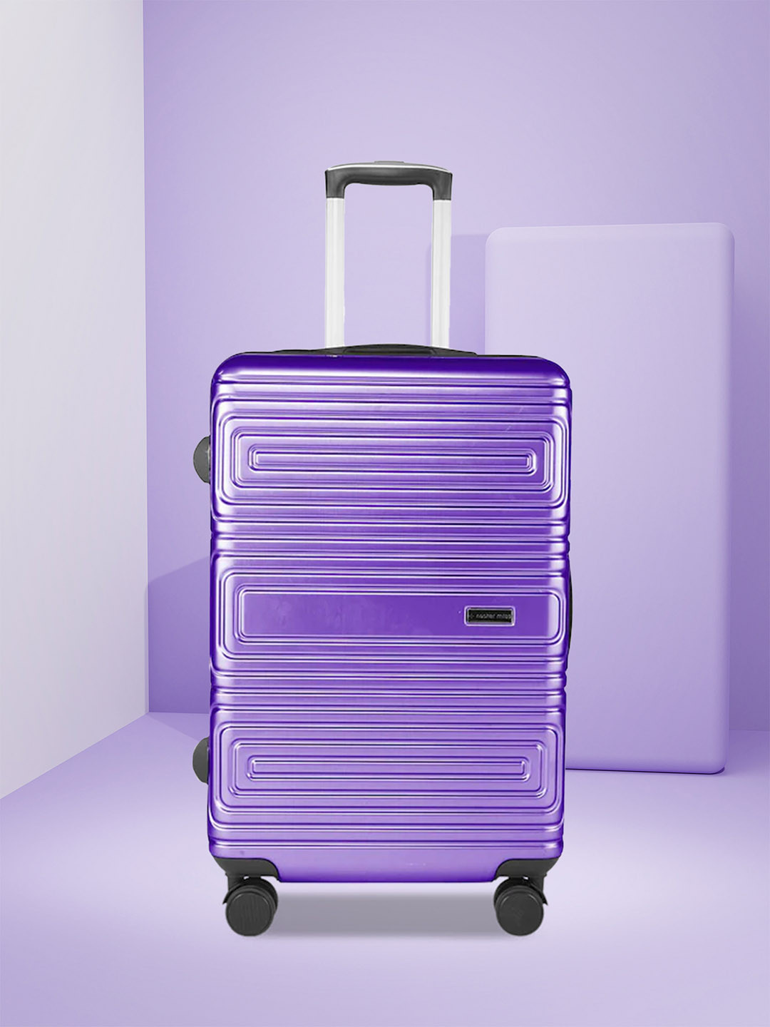 Buy Nasher Miles Purple Textured Trolley Bag - Trolley Bag for Unisex ...