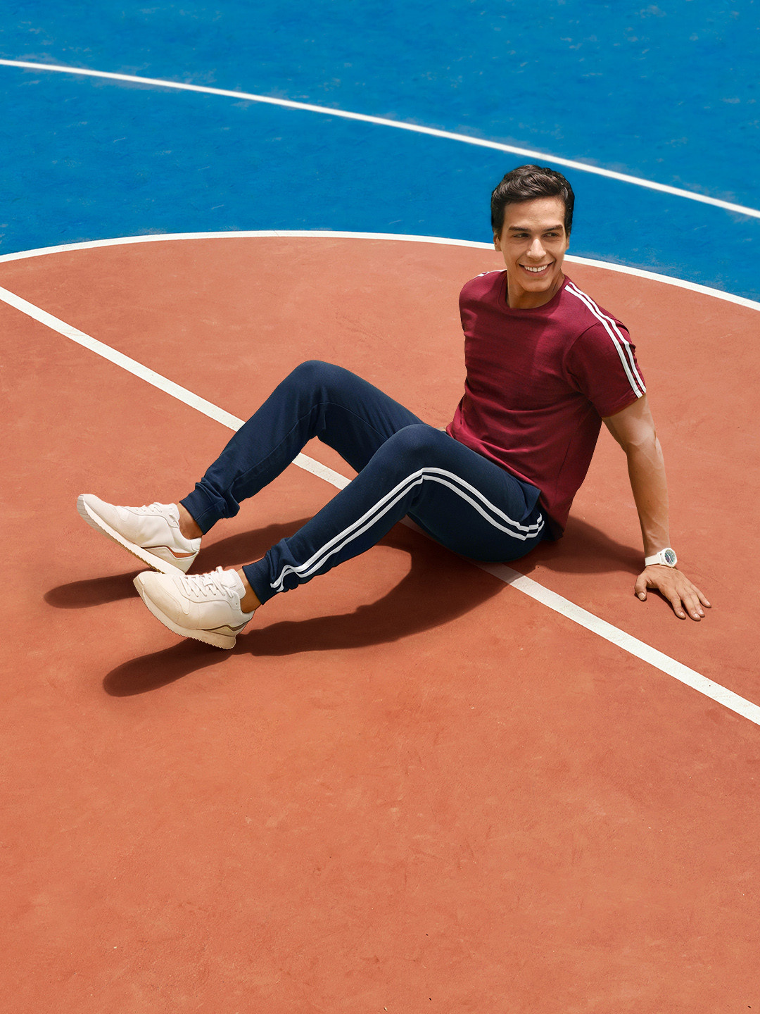 Buy Harvard Men Dusty Maroon & Navy Blue T Shirt With Joggers Home ...