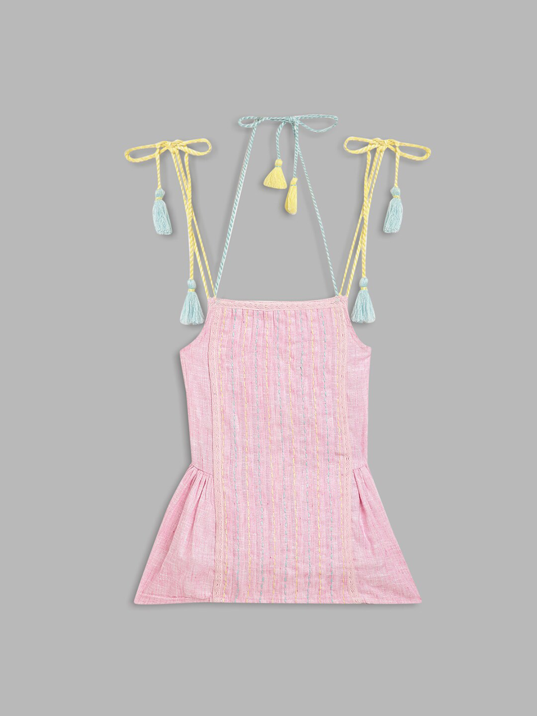 Buy Blue Giraffe Girls Pink & Blue Regular Top - Tops for Girls ...