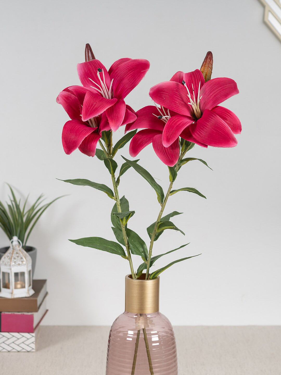 Buy HomeTown Pink Elora Faux Lily Flower - Artificial Flowers And ...