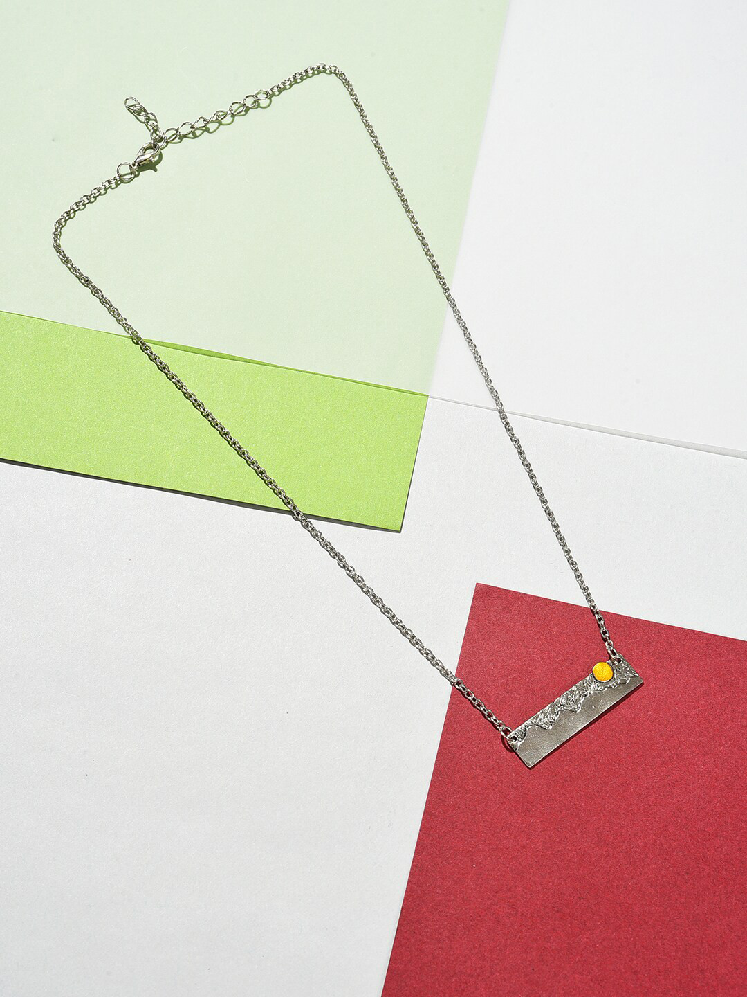 Buy SOHI Silver Toned & Mustard Silver Plated Chain - Necklace And ...
